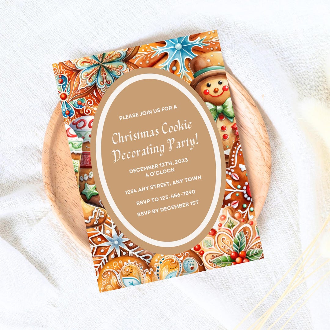 Christmas Cookie Decorating Party Invitation, Gingerbread Invite ...