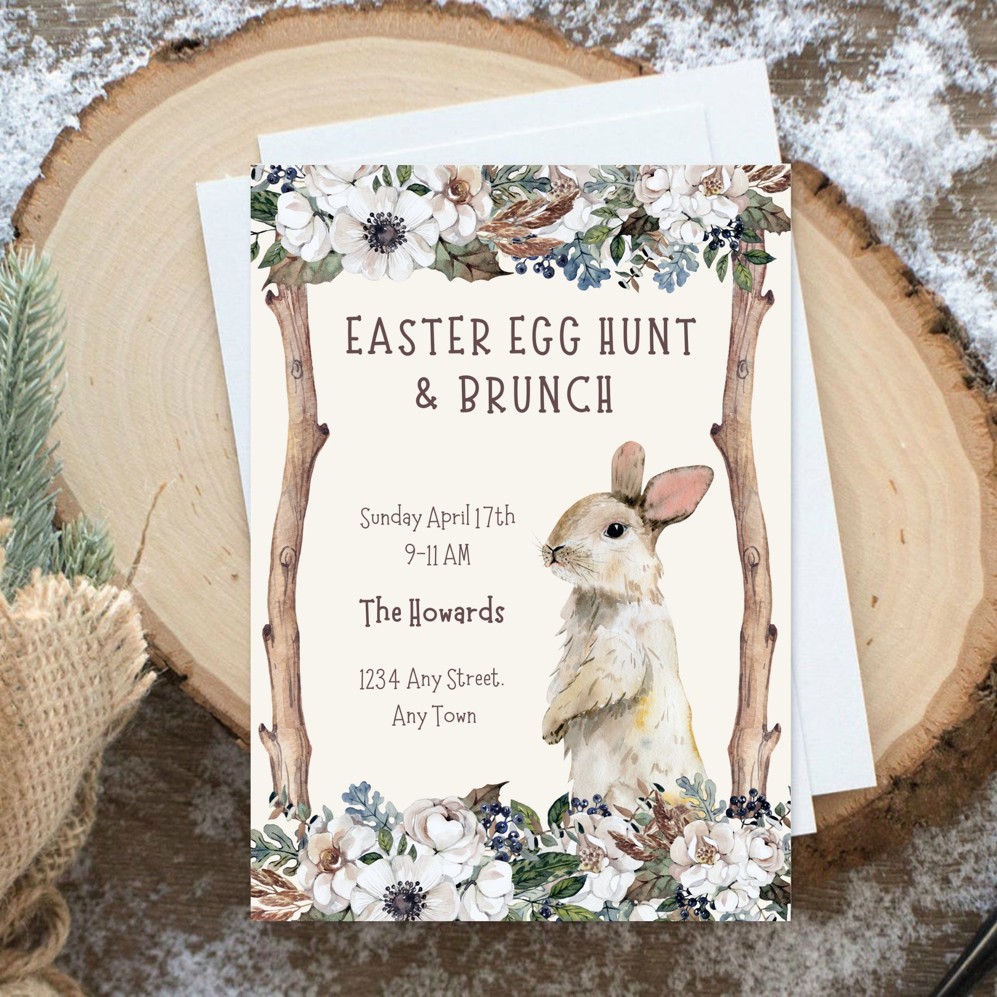 Easter Egg Hunt Invitation Template, Instant Download, Canva, Printable ...
