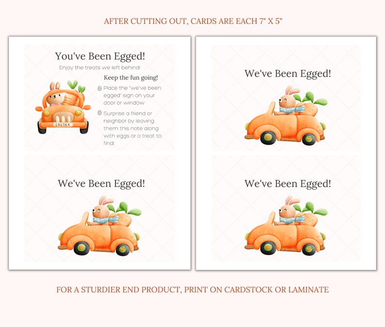 You've Been Egged Printable Easter Game, Easter Gift for Neighbors ...