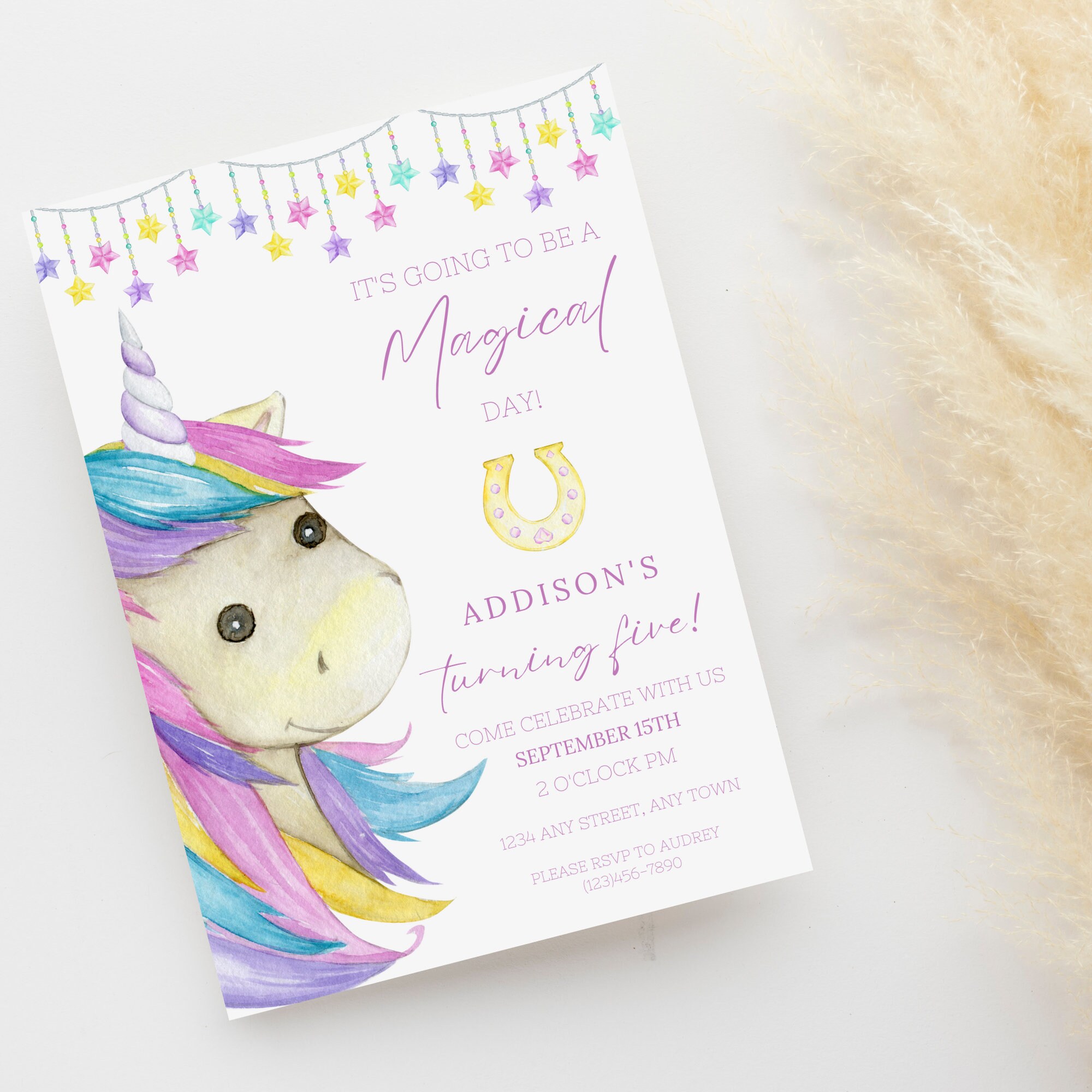 Unicorns Birthday Invite for Kids Unicorn Birthday Party - Etsy