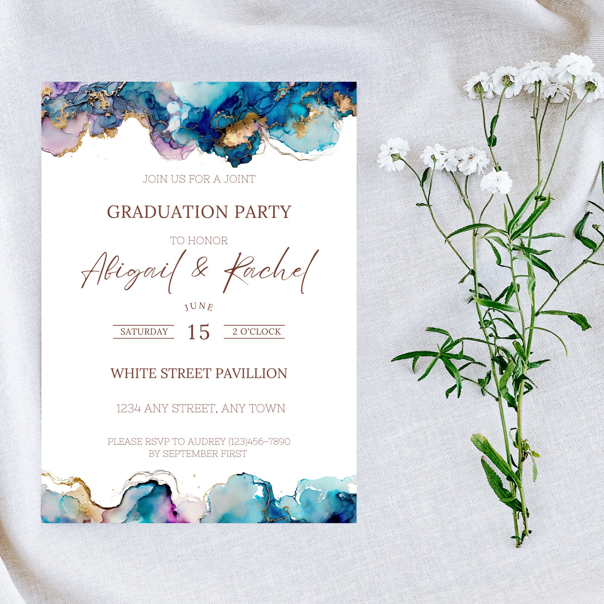 Joint Graduation Party Invitations, Grad Party Invites for Girls ...