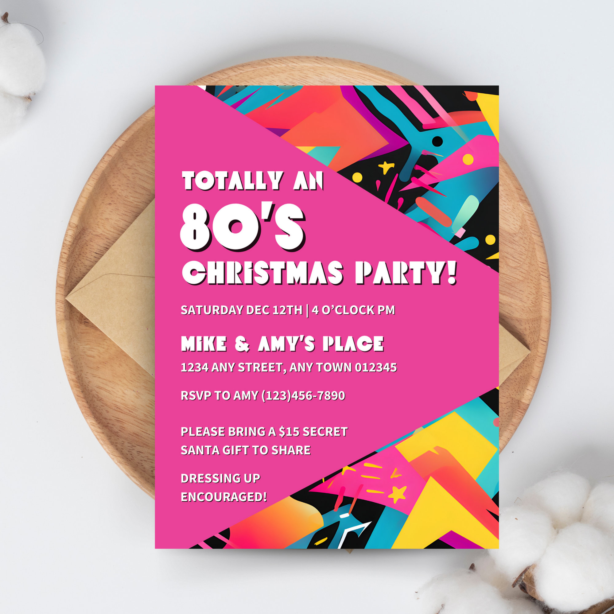 80's Christmas Party Invitation, Themes Christmas Party, 80's Holiday ...