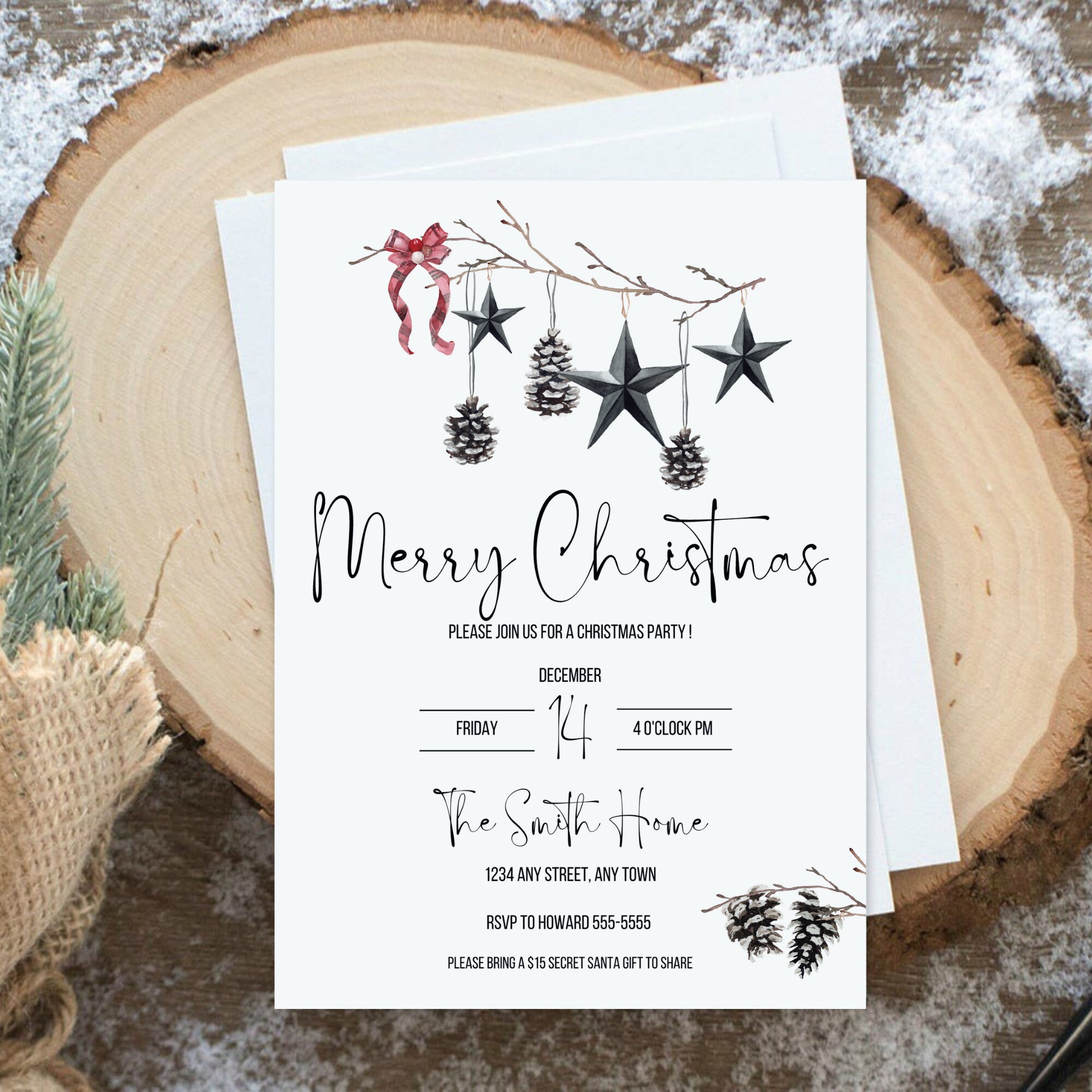 EDITABLE Christmas Party Invitation, Holiday Party Invitation, Holiday ...