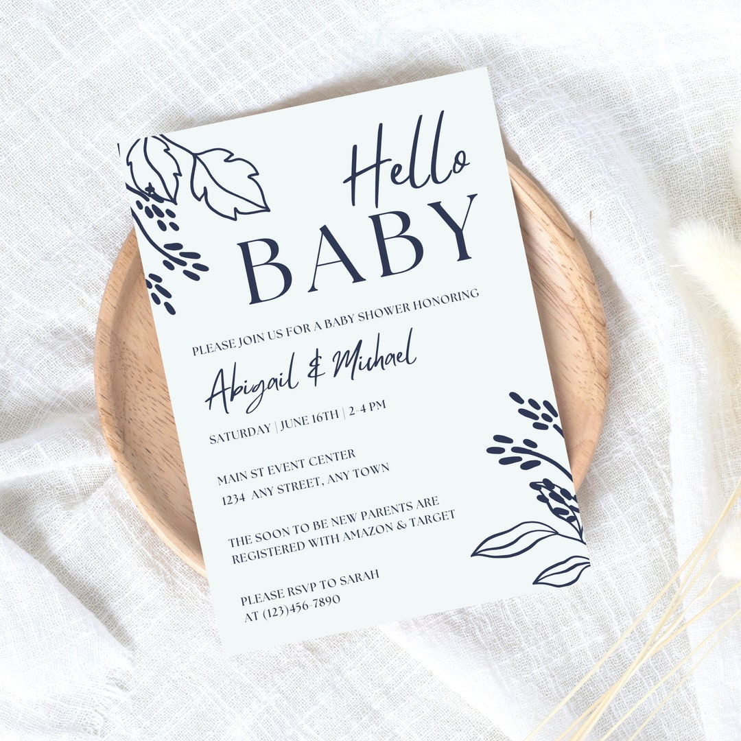 Baby Shower Invitation Earth Tone, Greenery Baby Shower Invite, Gender ...