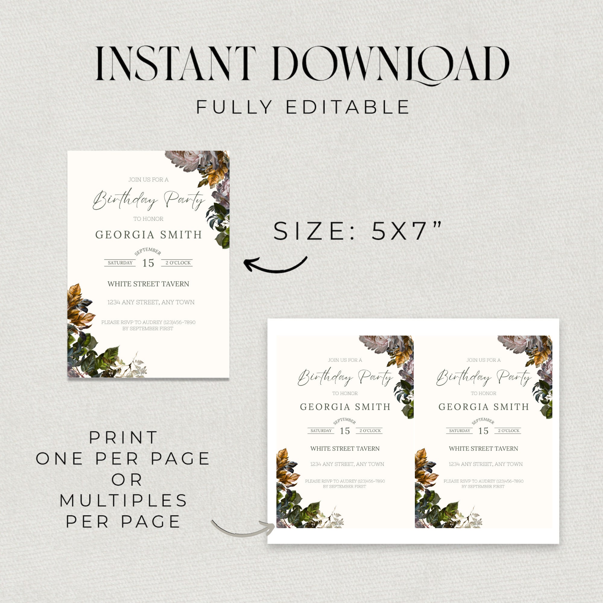 Birthday Invitation Text for Adults, Adult Birthday Party Invitation ...