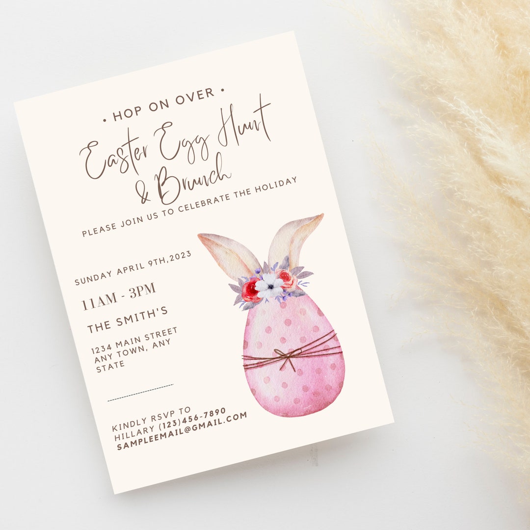 Easter Egg Hunt Invitation Template, Instant Download, Canva, Printable ...