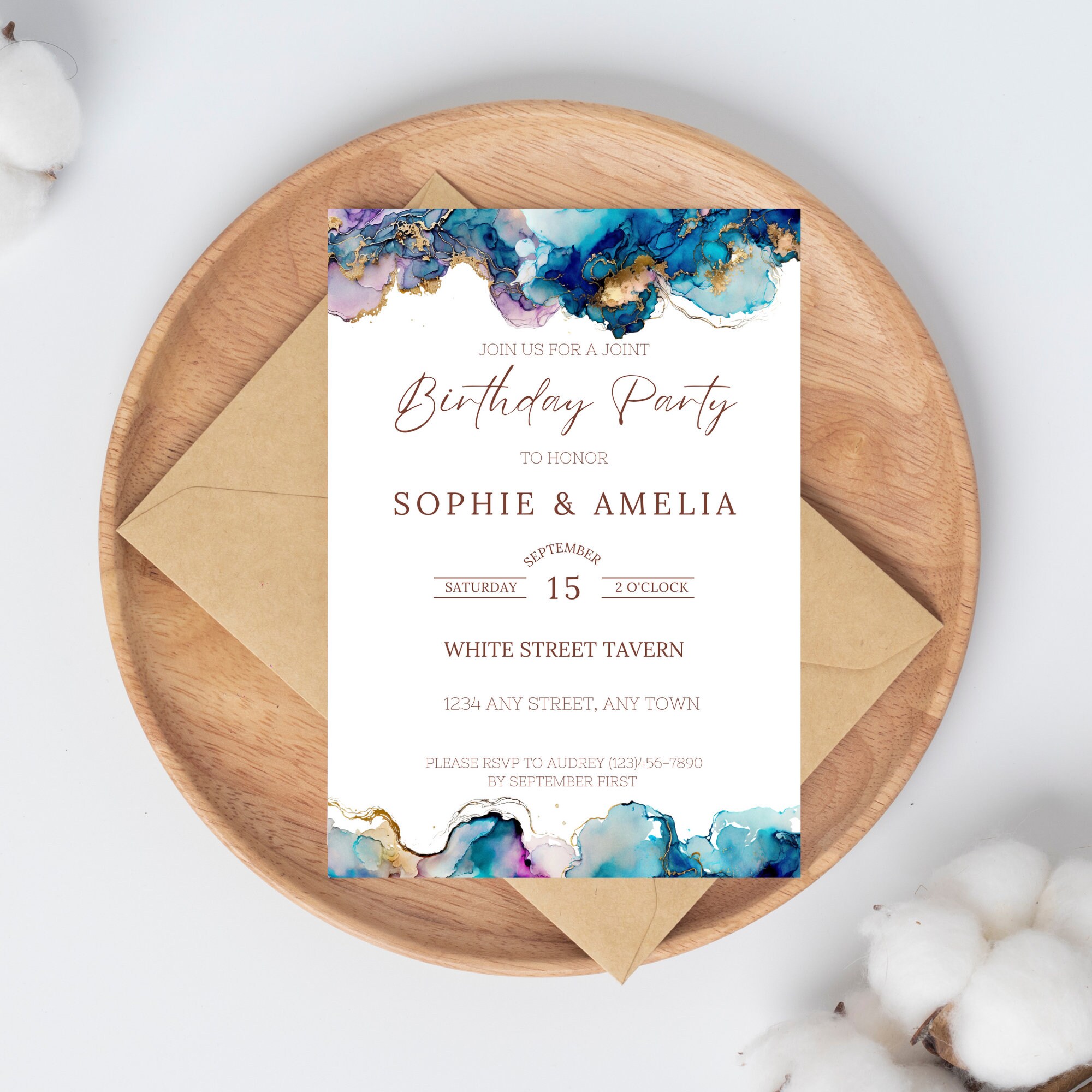 Joint Birthday Party Invitation for Adults, Floral Party Invite, Adult ...