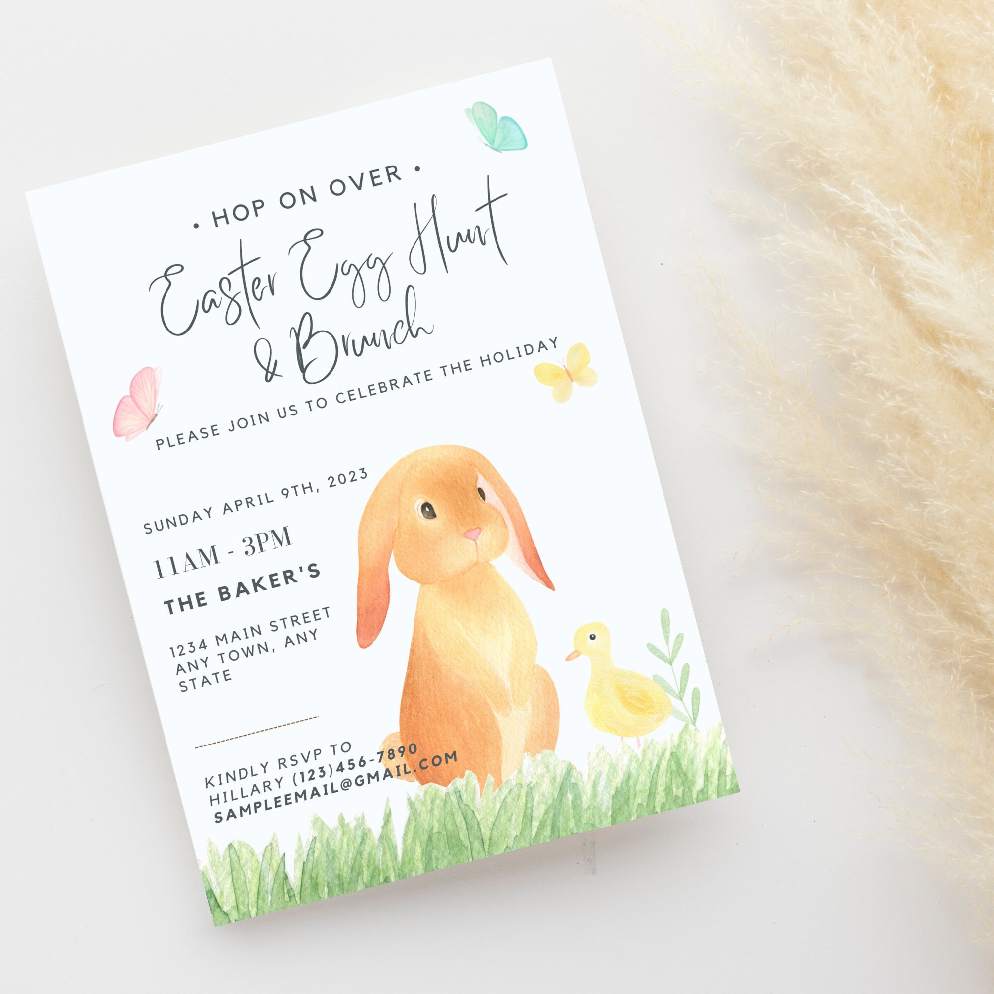 Easter Egg Hunt Invitation Template, Instant Download, Canva, Printable ...