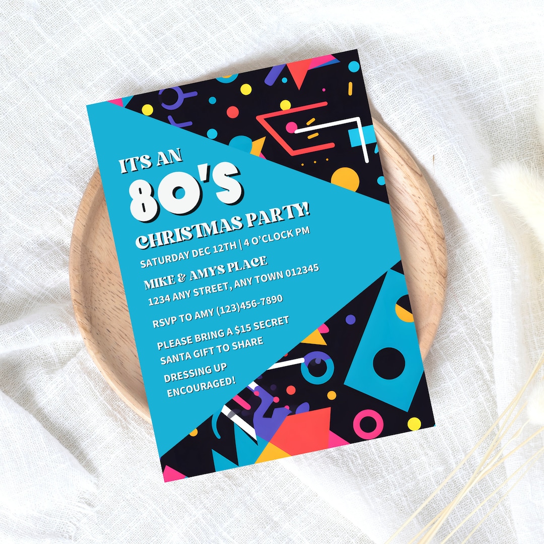 80's Christmas Party Invitation, Themes Christmas Party, 80's Holiday ...
