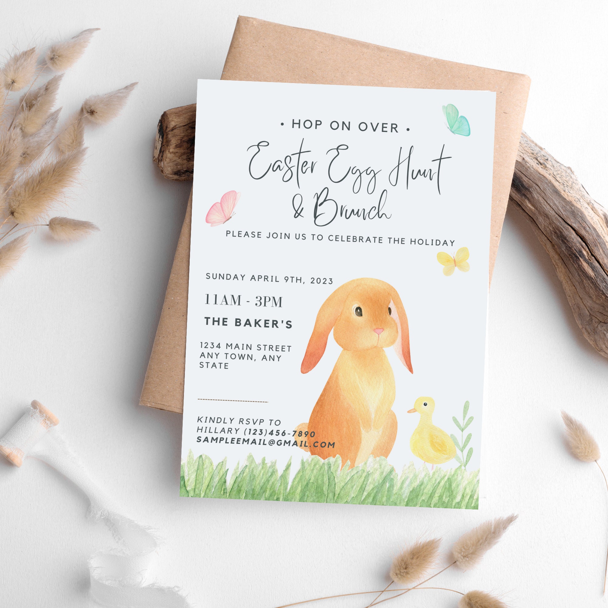 Easter Egg Hunt Invitation Template, Instant Download, Canva, Printable ...