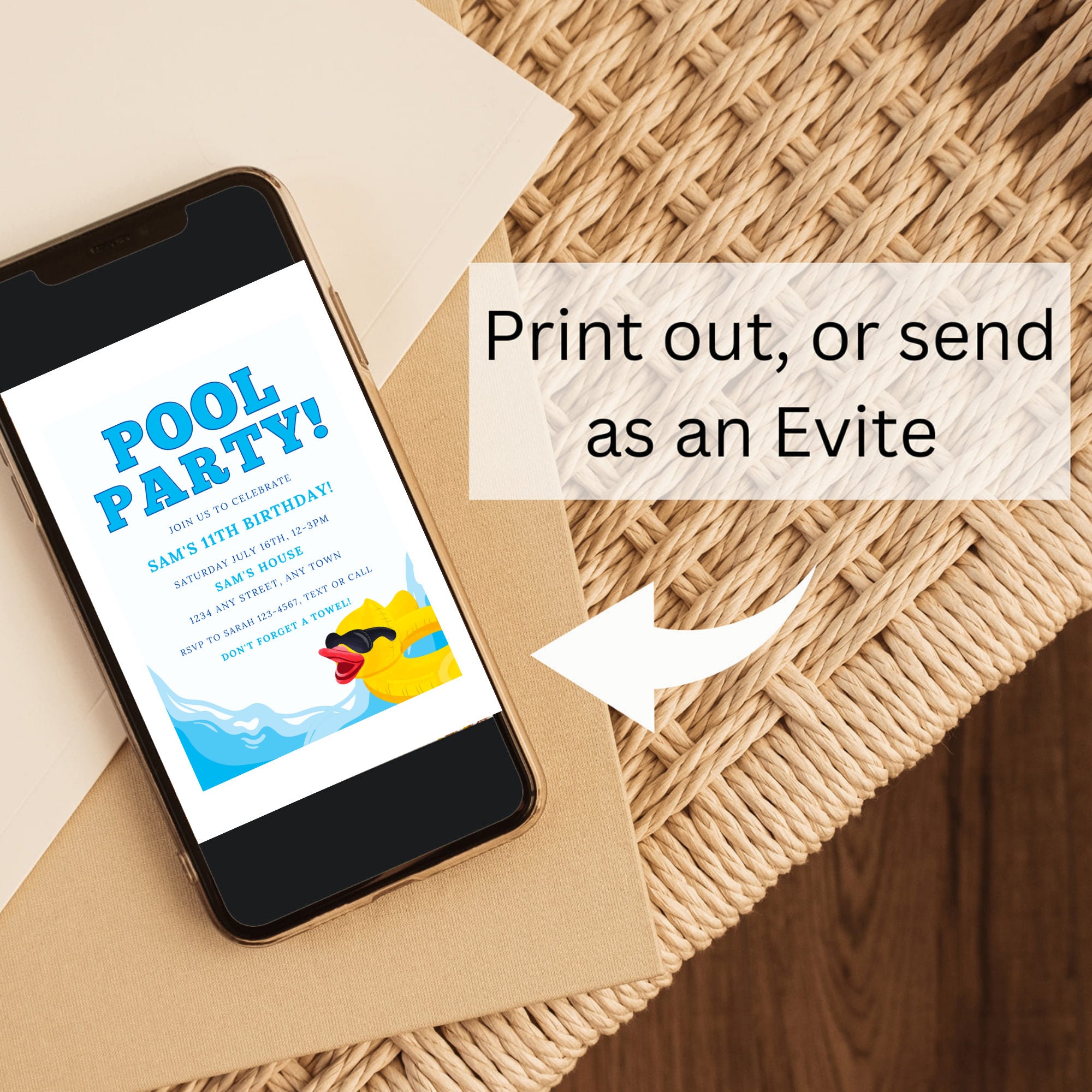 Downloadable Pool Party Invitation, 14th Pool Party, Funny Pool Party ...