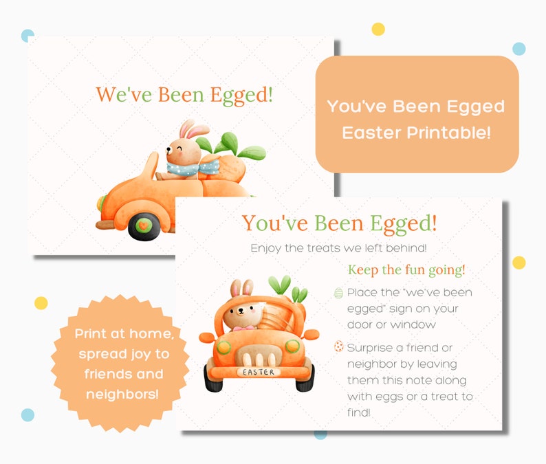 You've Been Egged Printable Easter Game, Easter Gift for Neighbors ...
