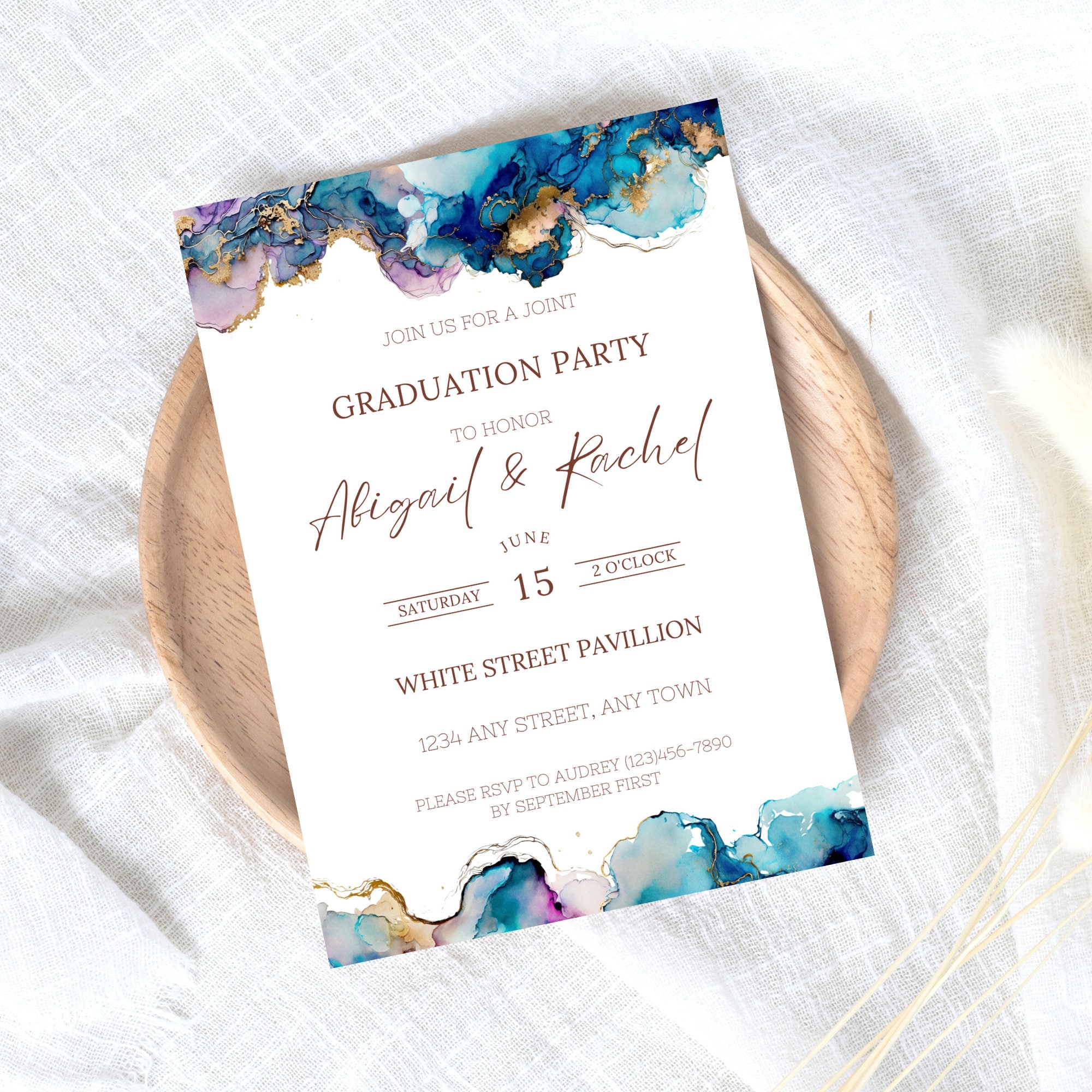 Joint Graduation Party Invitations, Grad Party Invites for Girls ...