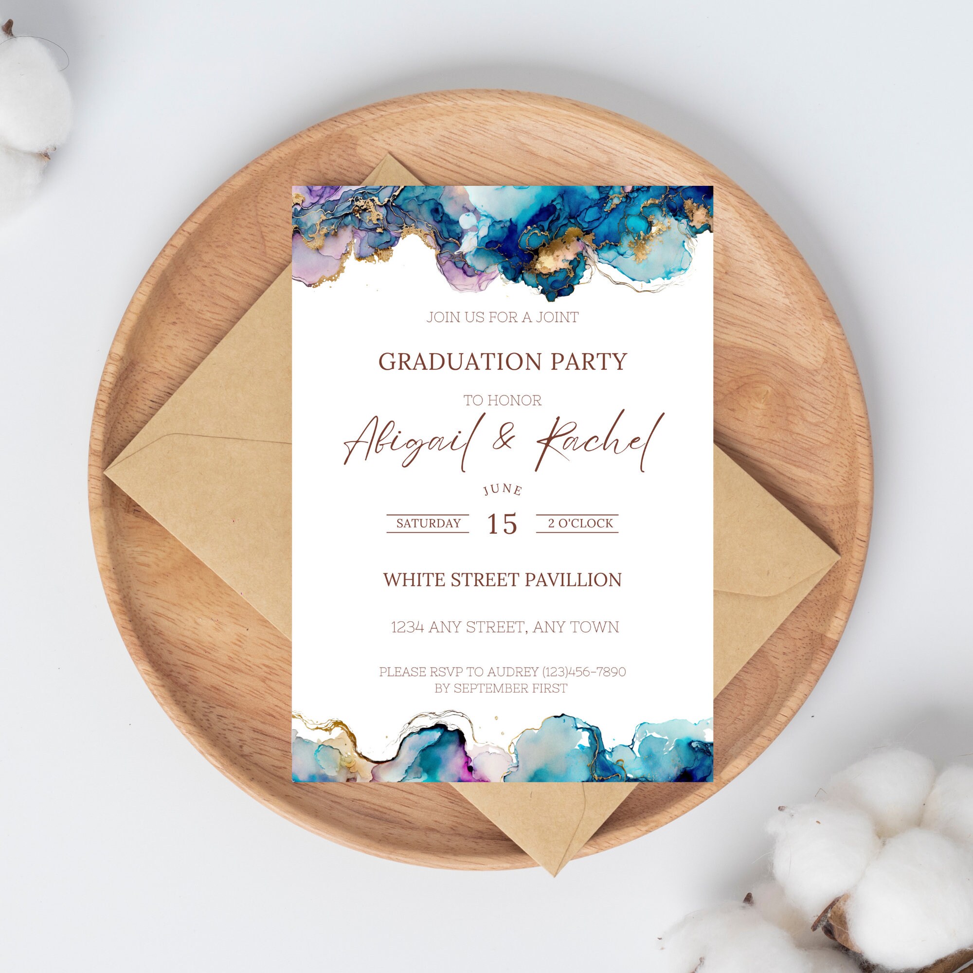 Joint Graduation Party Invitations, Grad Party Invites for Girls ...