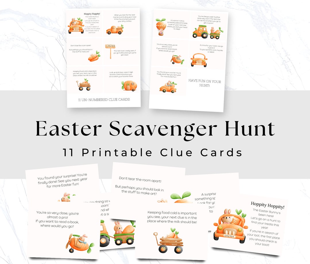 Easter Scavenger Hunt for Kids Indoor, Easter Treasure Hunt, Treasure ...