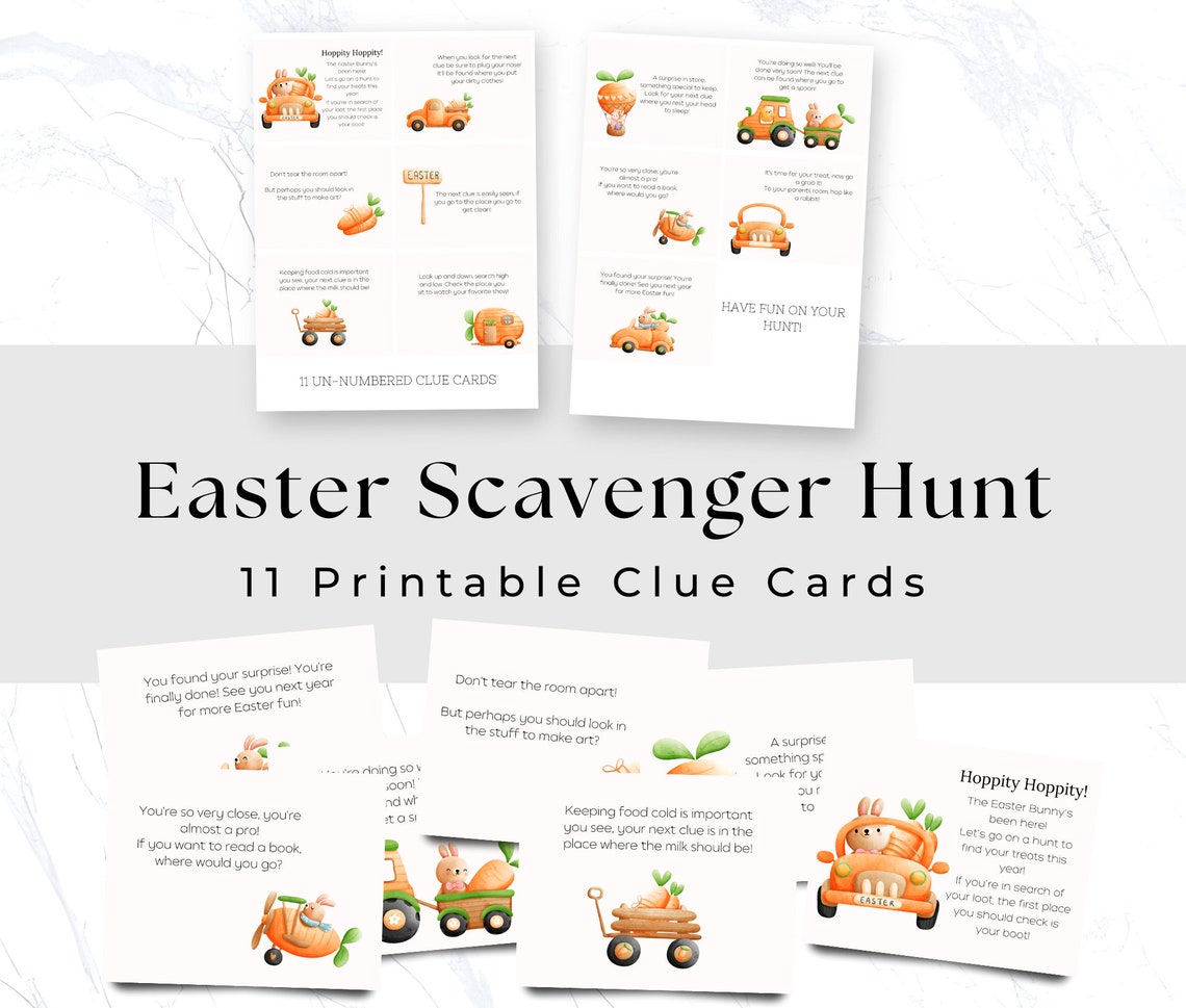 Easter Scavenger Hunt for Kids Indoor, Easter Treasure Hunt, Treasure ...