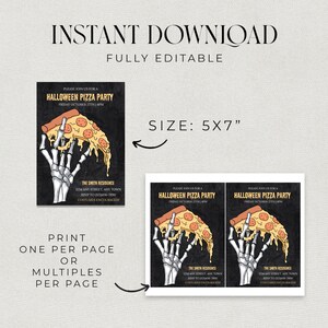 Downloadable Halloween Invitation Template, Skeleton Invites, Fall ...