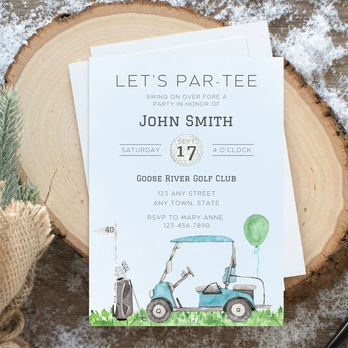 Boy Golf Birthday Invite, Golf Invitation Editable, Golf Birthday ...