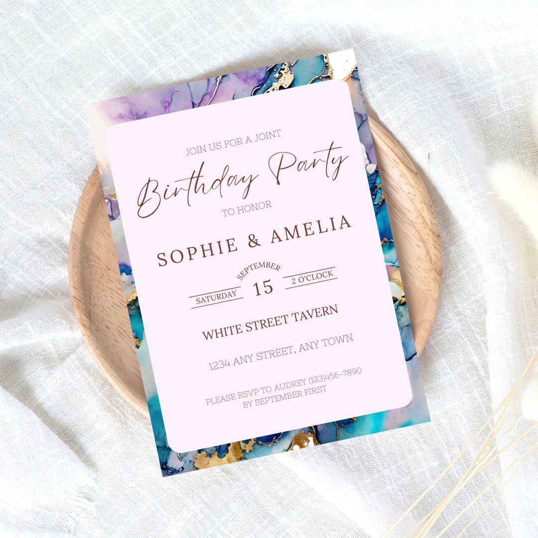 Joint Birthday Party Invitation for Adults, Party Invite, Adult Text ...