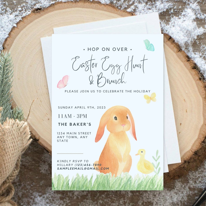 Easter Egg Hunt Invitation Template, Instant Download, Canva, Printable ...