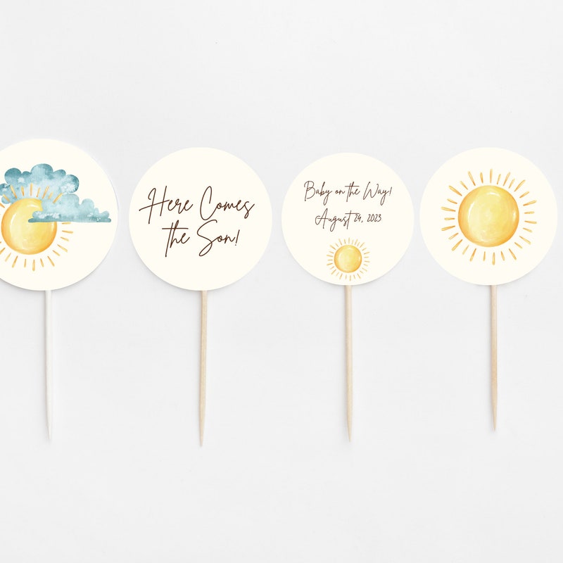 Sun Cupcake Toppers - Etsy