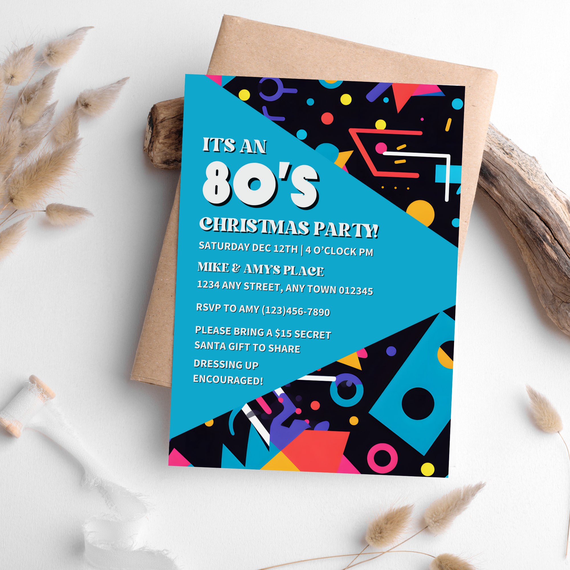 80's Christmas Party Invitation, Themes Christmas Party, 80's Holiday ...