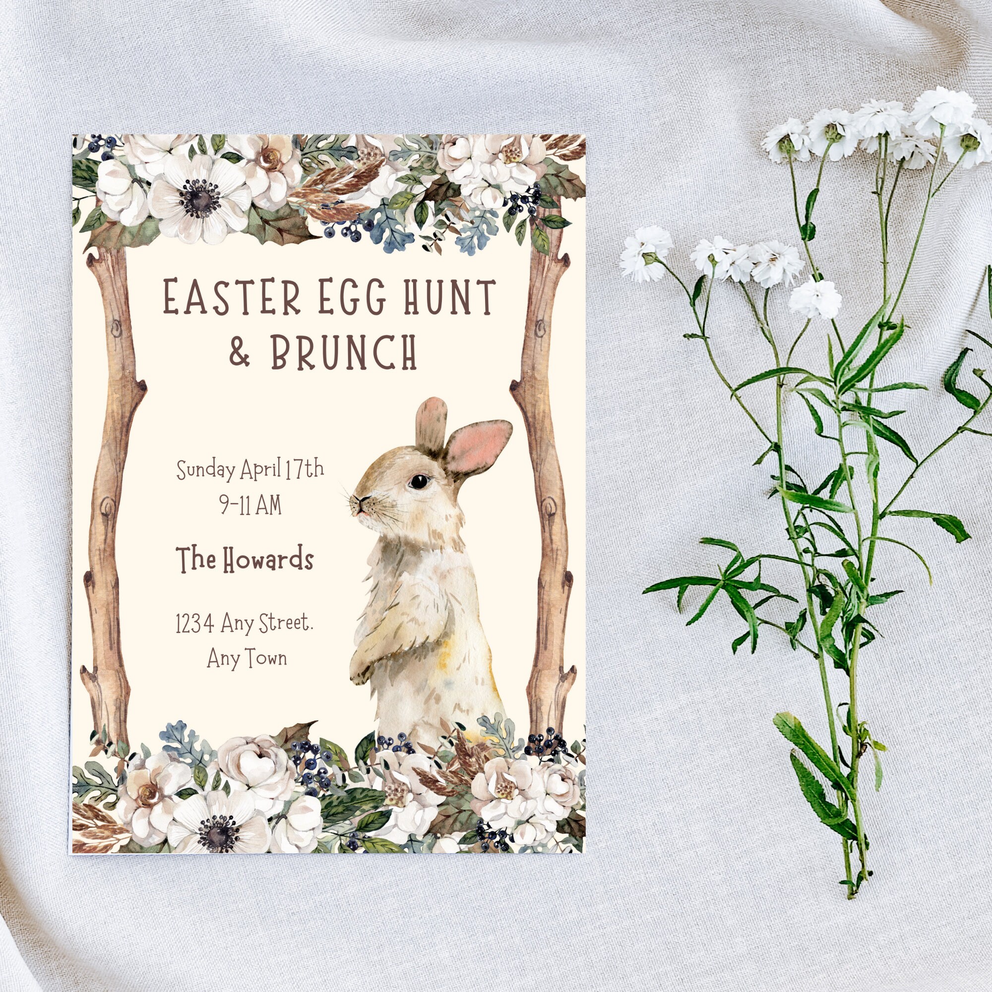 Easter Egg Hunt Invitation Template, Instant Download, Canva, Printable ...