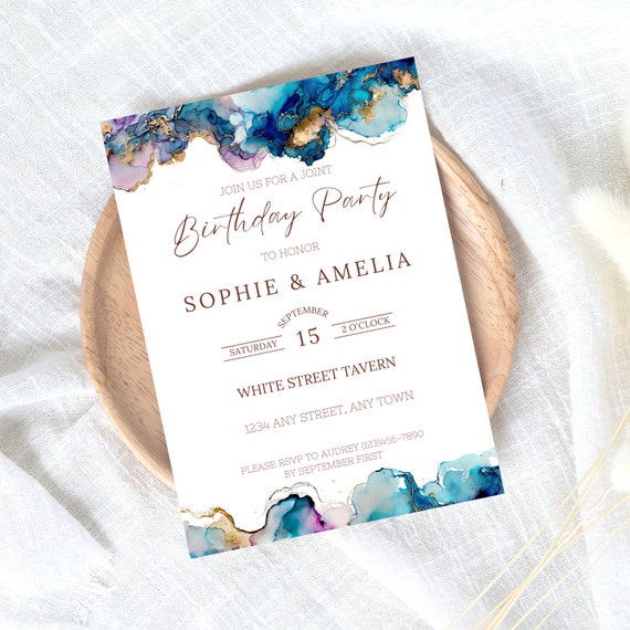 Joint Party Invitation Wording Canva Template Joint Birthday Invite