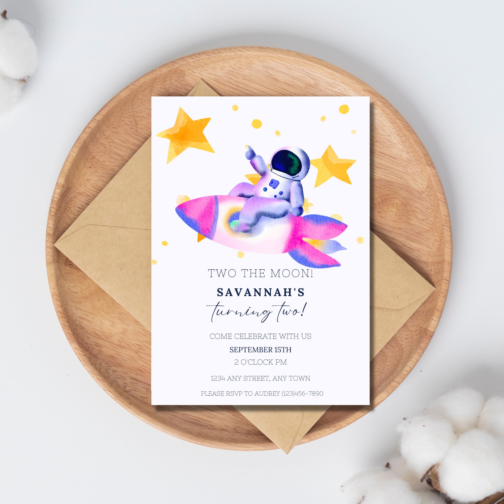 Outer Space Birthday Party Invitation, Astronaut Invitation, Outerspace ...