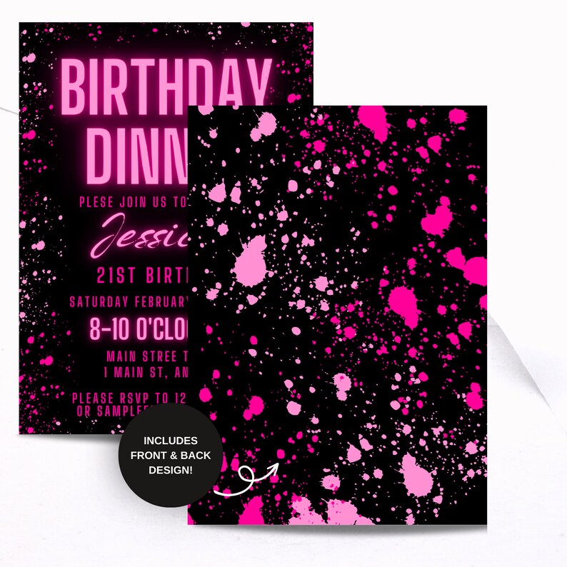Birthday Dinner Invitation, 21st Birthday, Printable, Dinner Evite ...