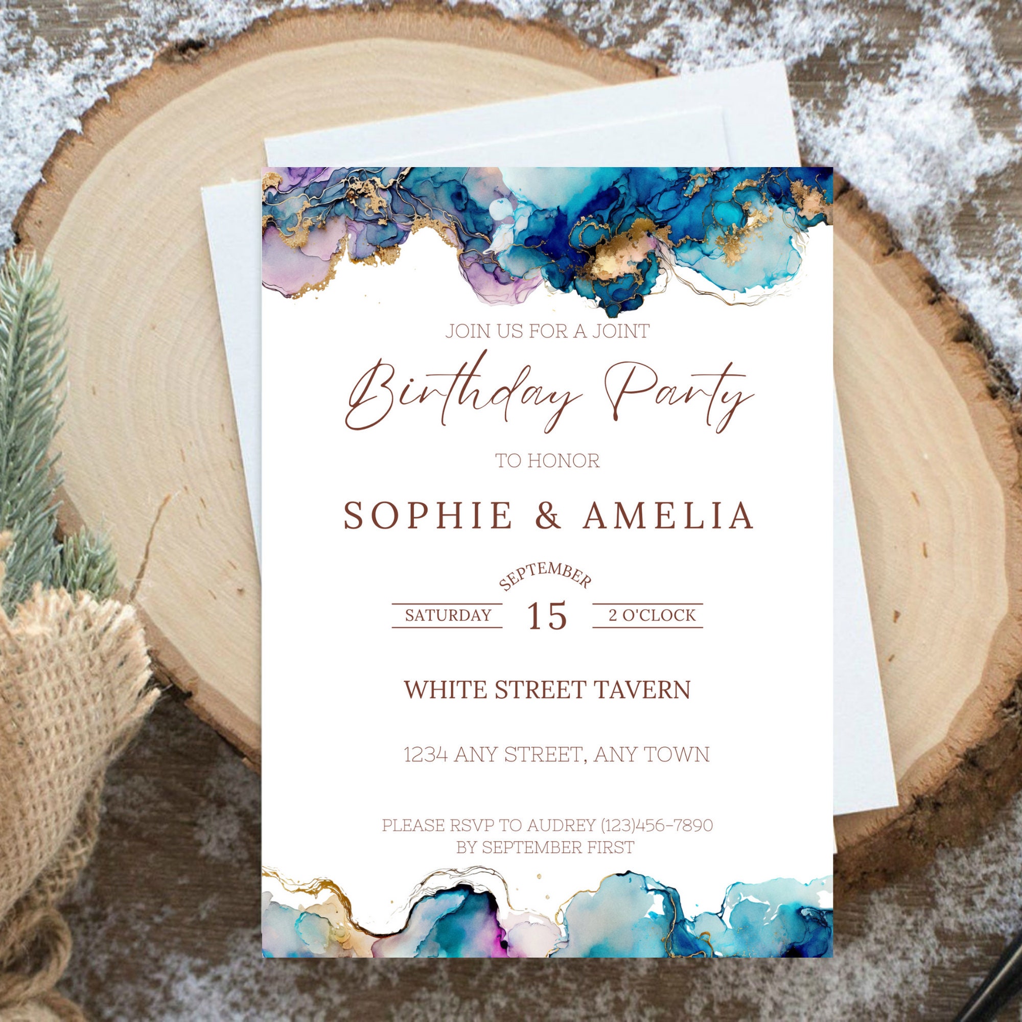 Joint Birthday Party Invitation for Adults, Floral Party Invite, Adult ...