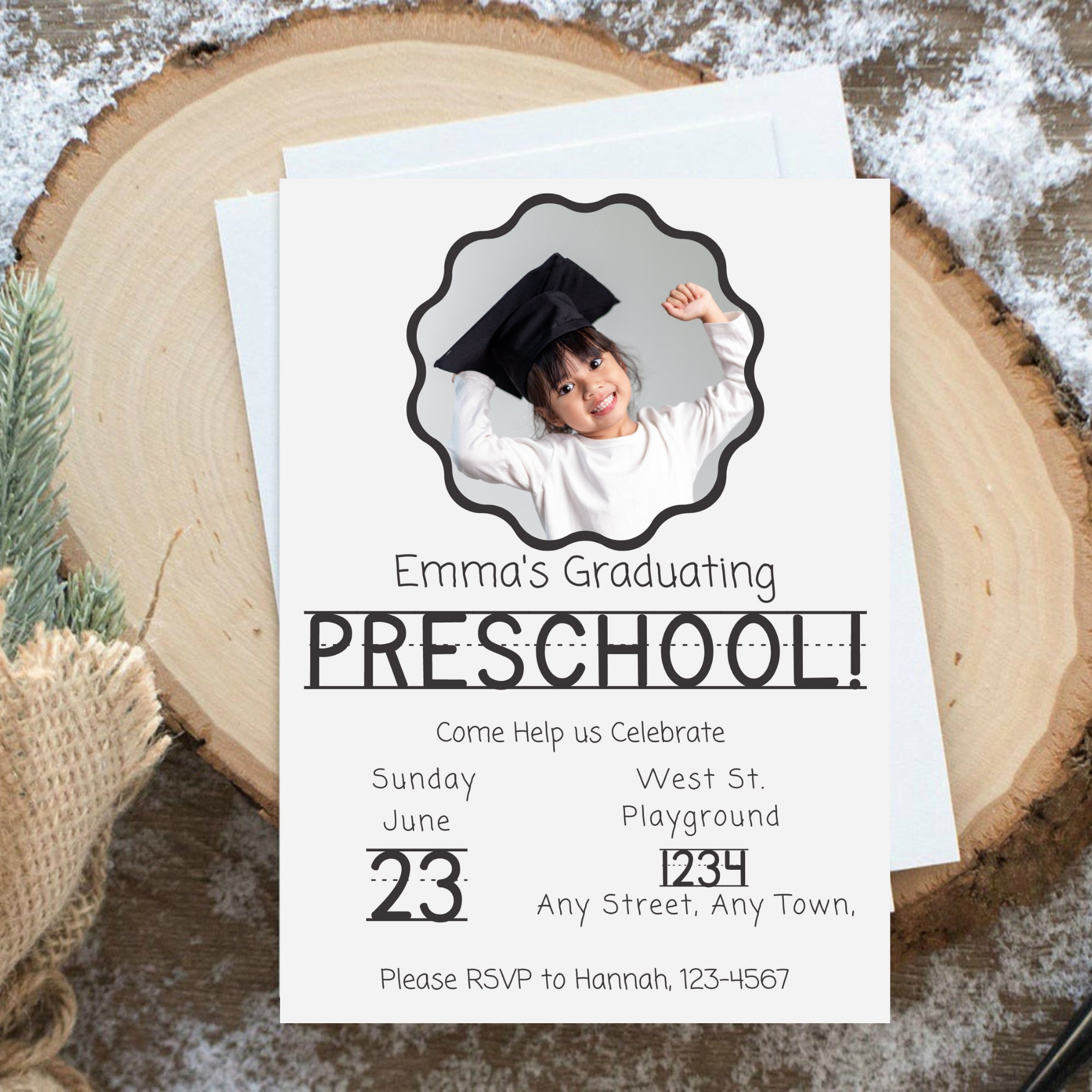 Preschool Graduation Invitation Girl, Preschool Graduation Invite ...