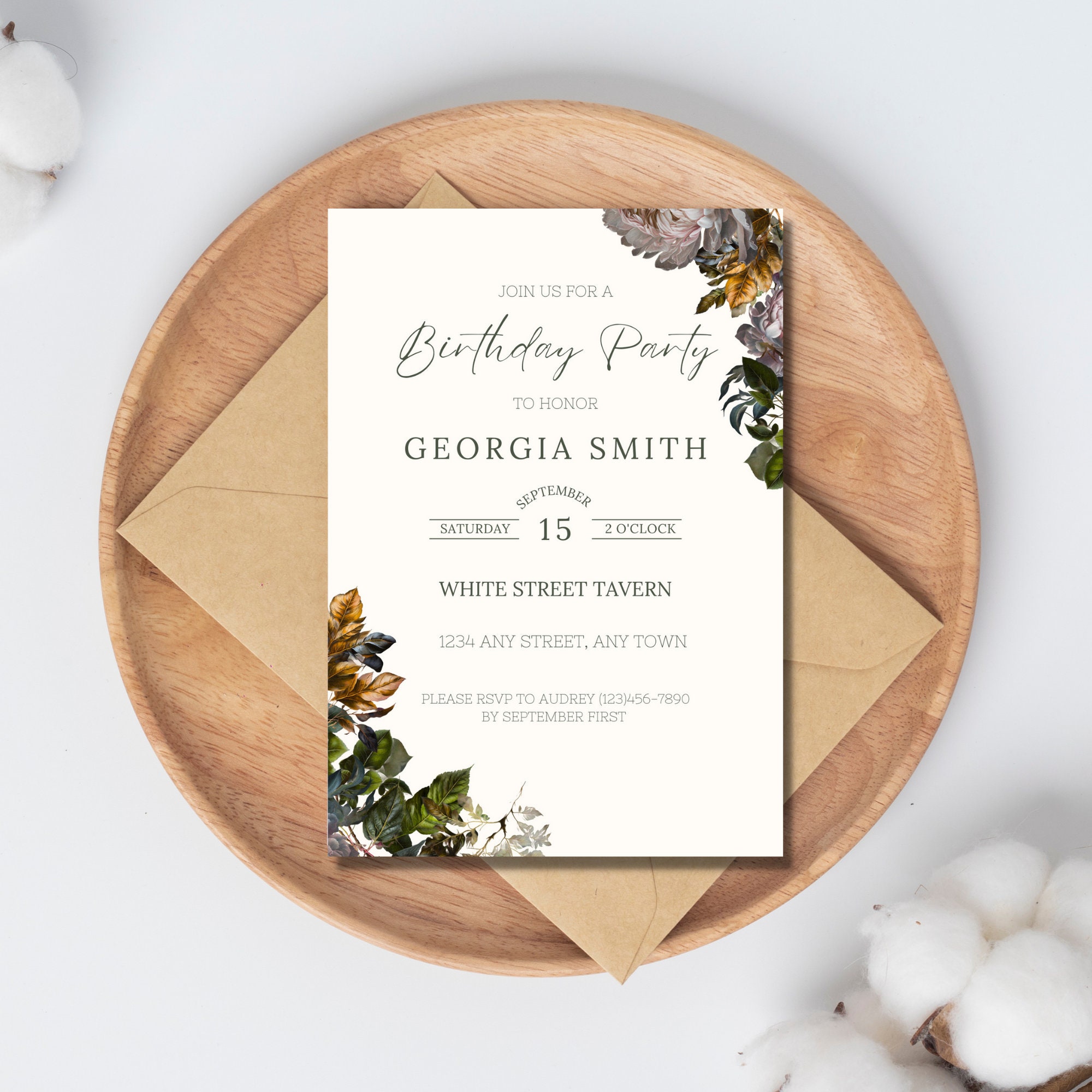 Birthday Invitation Text for Adults, Adult Birthday Party Invitation ...