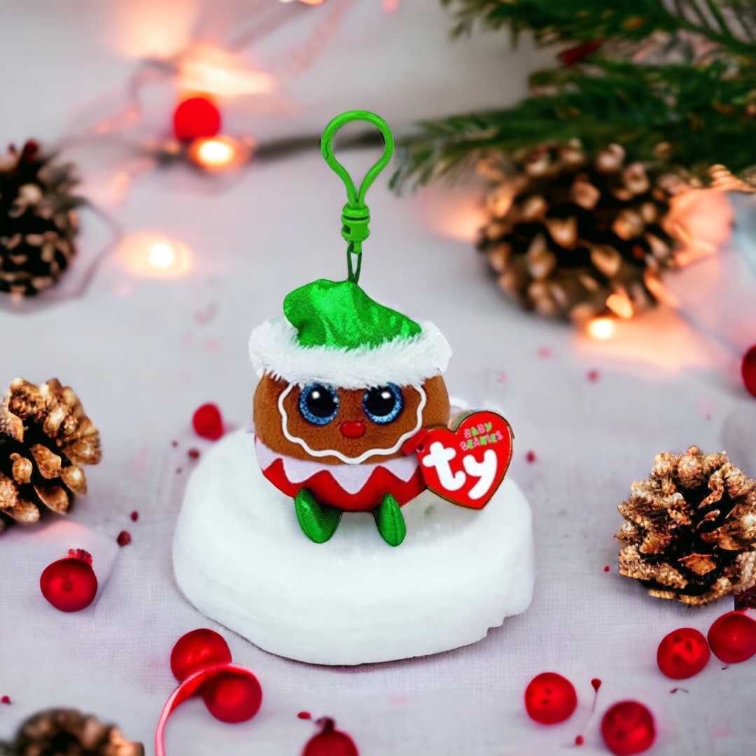 TY Baby Beanies Fruitcake Gingerbread Man Stuffed Animal Clip-on for ...