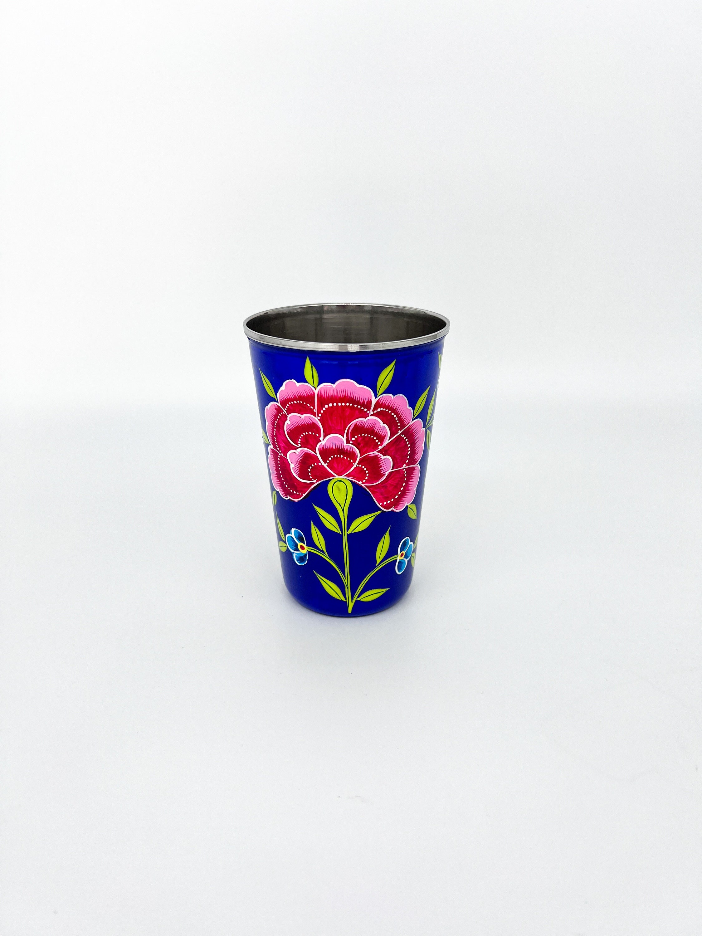 Flower Design Hand Painted Enamel Cup - Etsy