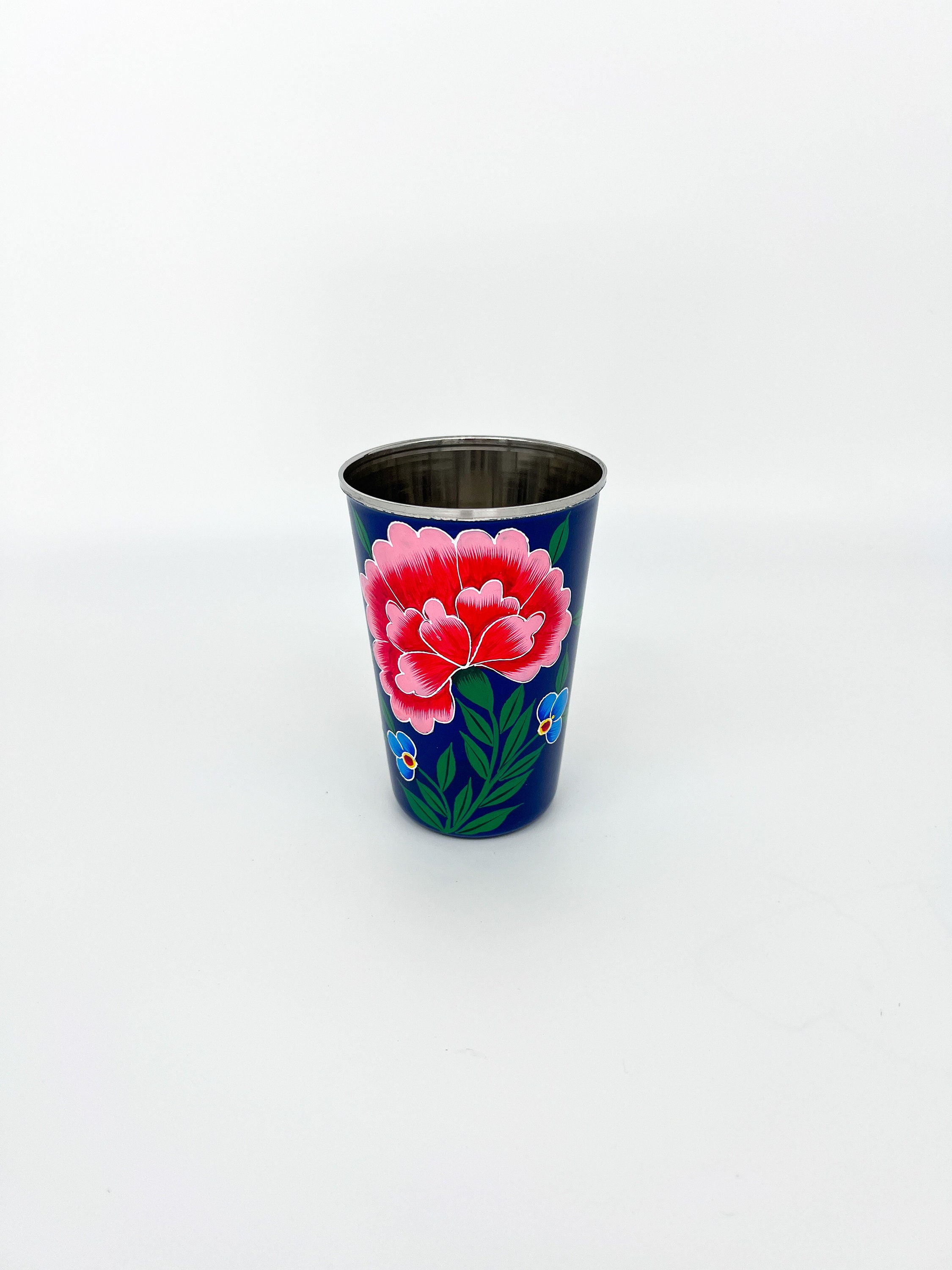 Flower Design Hand Painted Enamel Cup - Etsy