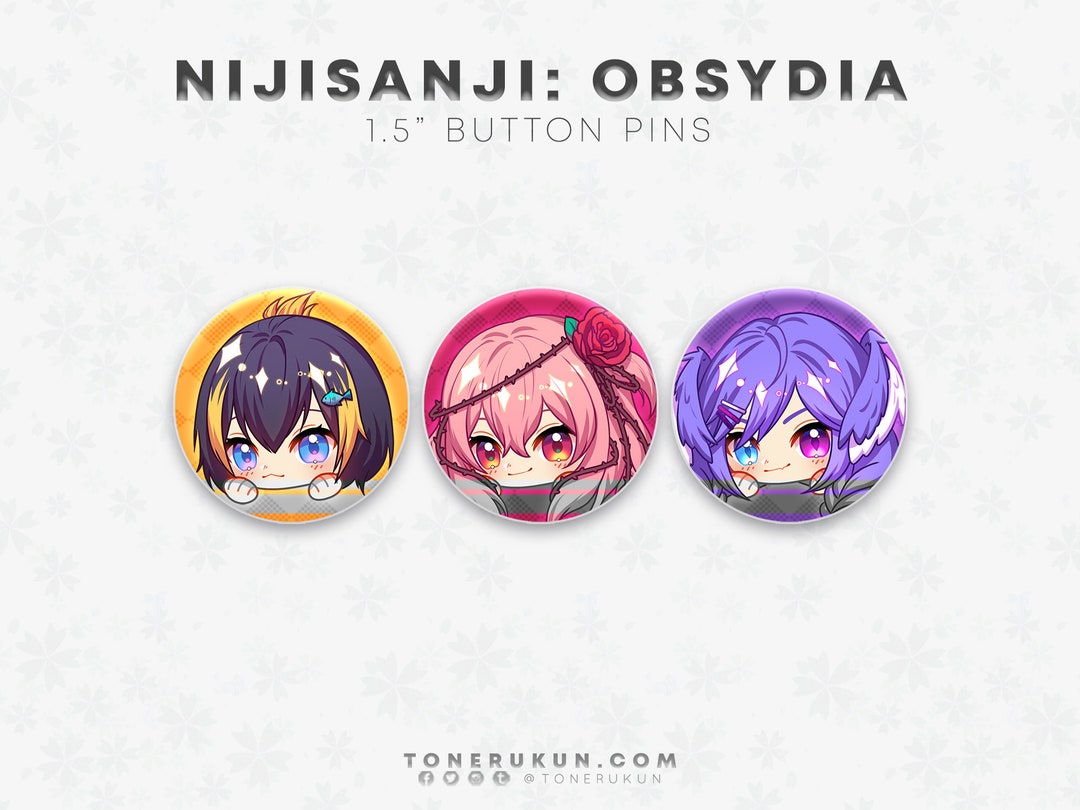 Nijisanji: Obsydia Chibi Heads 1.5 Button Pins - Etsy