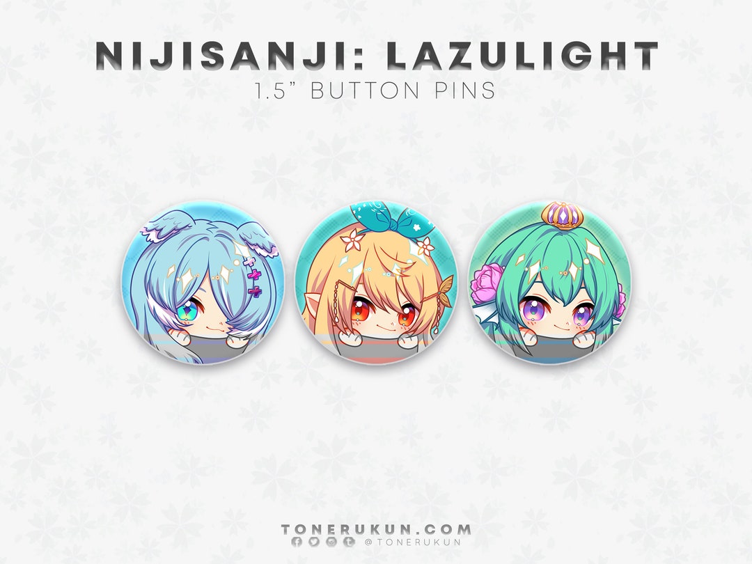 Nijisanji: Lazulight Chibi Heads 1.5 Button Pins - Etsy
