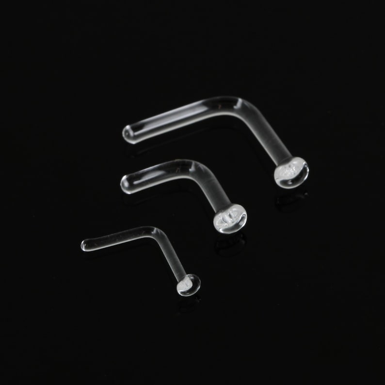 Clear Glass Nostril Retainer | Quartz Nose Keeper - Etsy