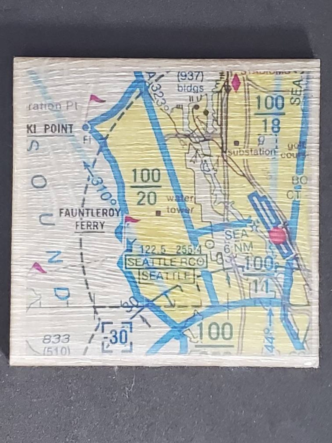 Seattle Sea Aviation Charts Aviation Chart Coasters VFR Charts Coasters ...
