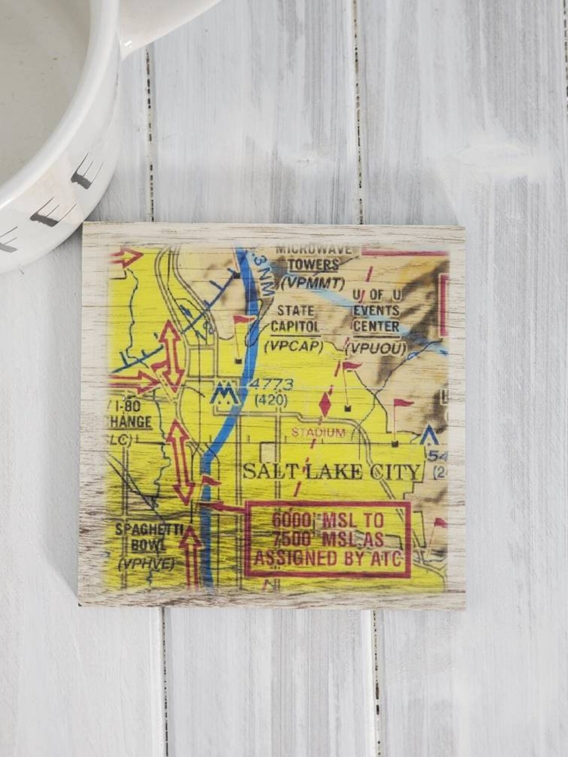 SLC Salt Lake City Aviation Chart Coasters Set of 4 VFR - Etsy