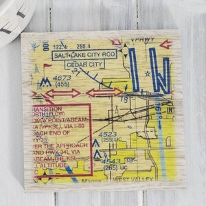 SLC Salt Lake City Aviation Chart Coasters Set of 4 - VFR Charts ...