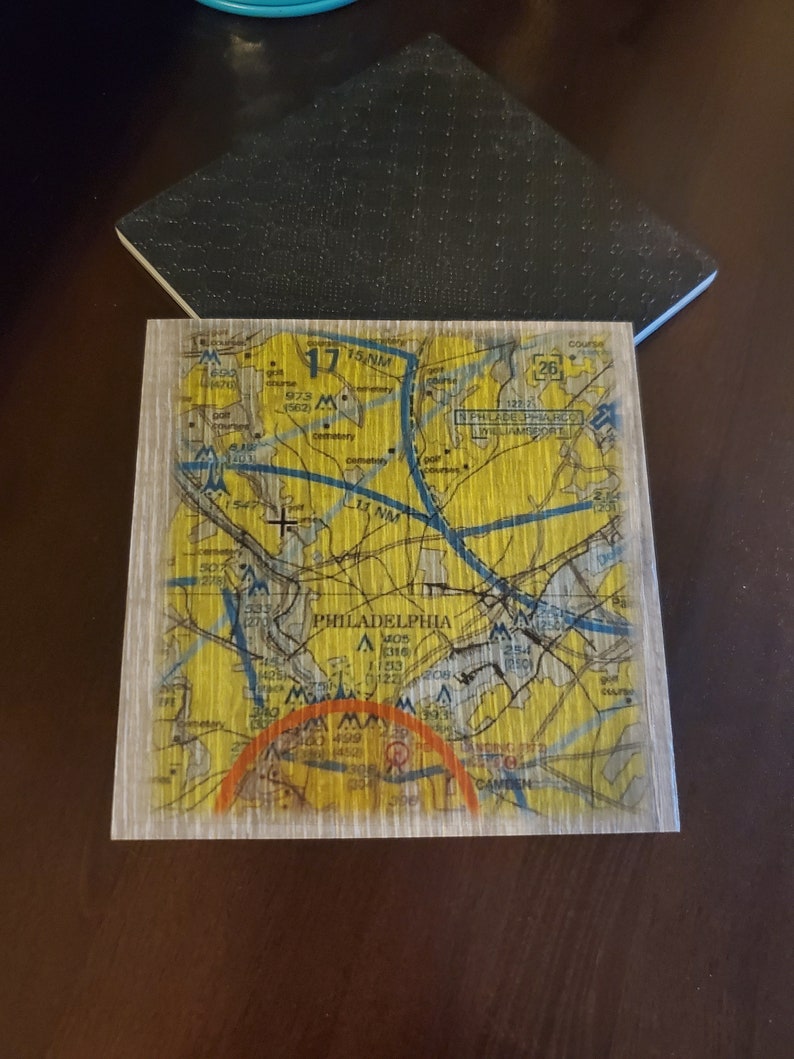PHL Philadelphia Aviation Chart Coasters Set of 4 - VFR Charts Coasters ...