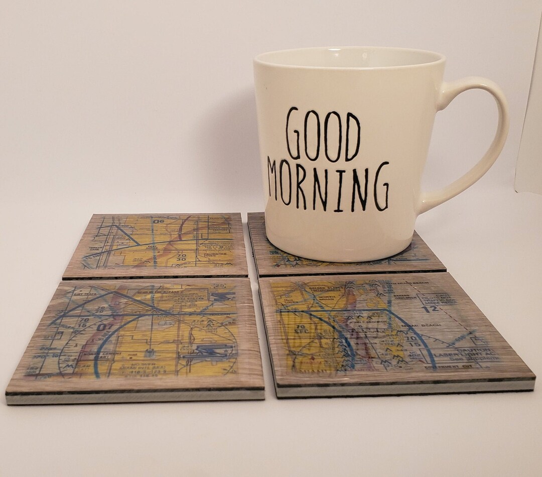 Ft. Lauderdale FLL Aviation Chart Coasters Set of 4 VFR Charts Coasters ...