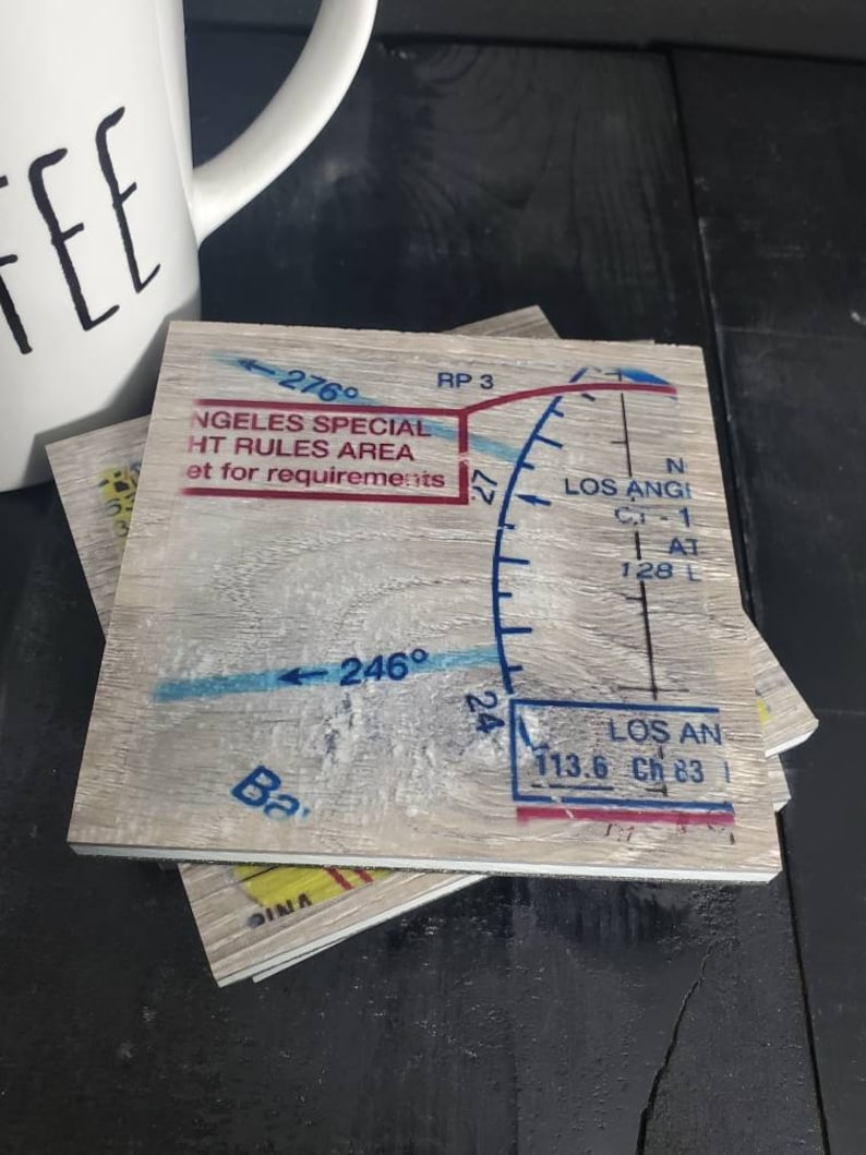 LAX Los Angeles California Charts Aviation Chart Coasters VFR Charts ...