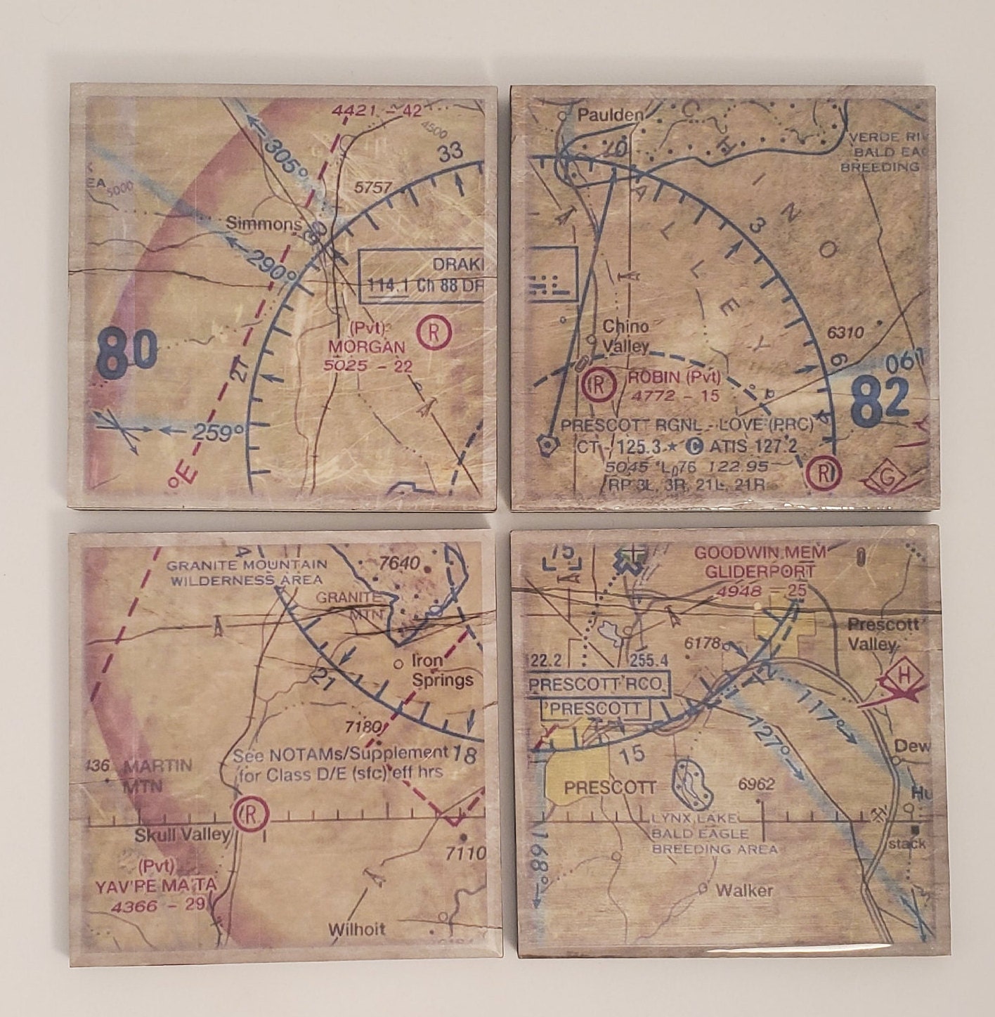 Anchorage Alaska ANC Aviation Charts Aviation Chart Coasters VFR Charts ...