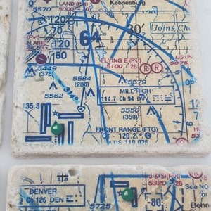 Denver Aviation Chart Coasters – Pilot Gift, Stone Coaster Set - Etsy