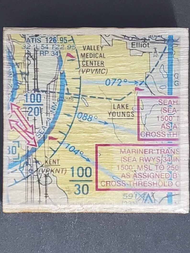 Seattle Sea Aviation Charts Aviation Chart Coasters VFR Charts Coasters ...