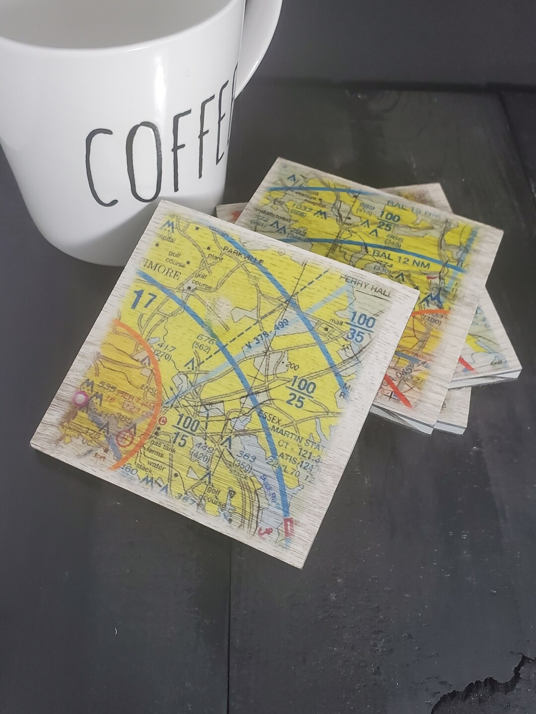 BWI Baltimore VFR Aviation Charts Aviation Chart Coasters VFR Charts ...