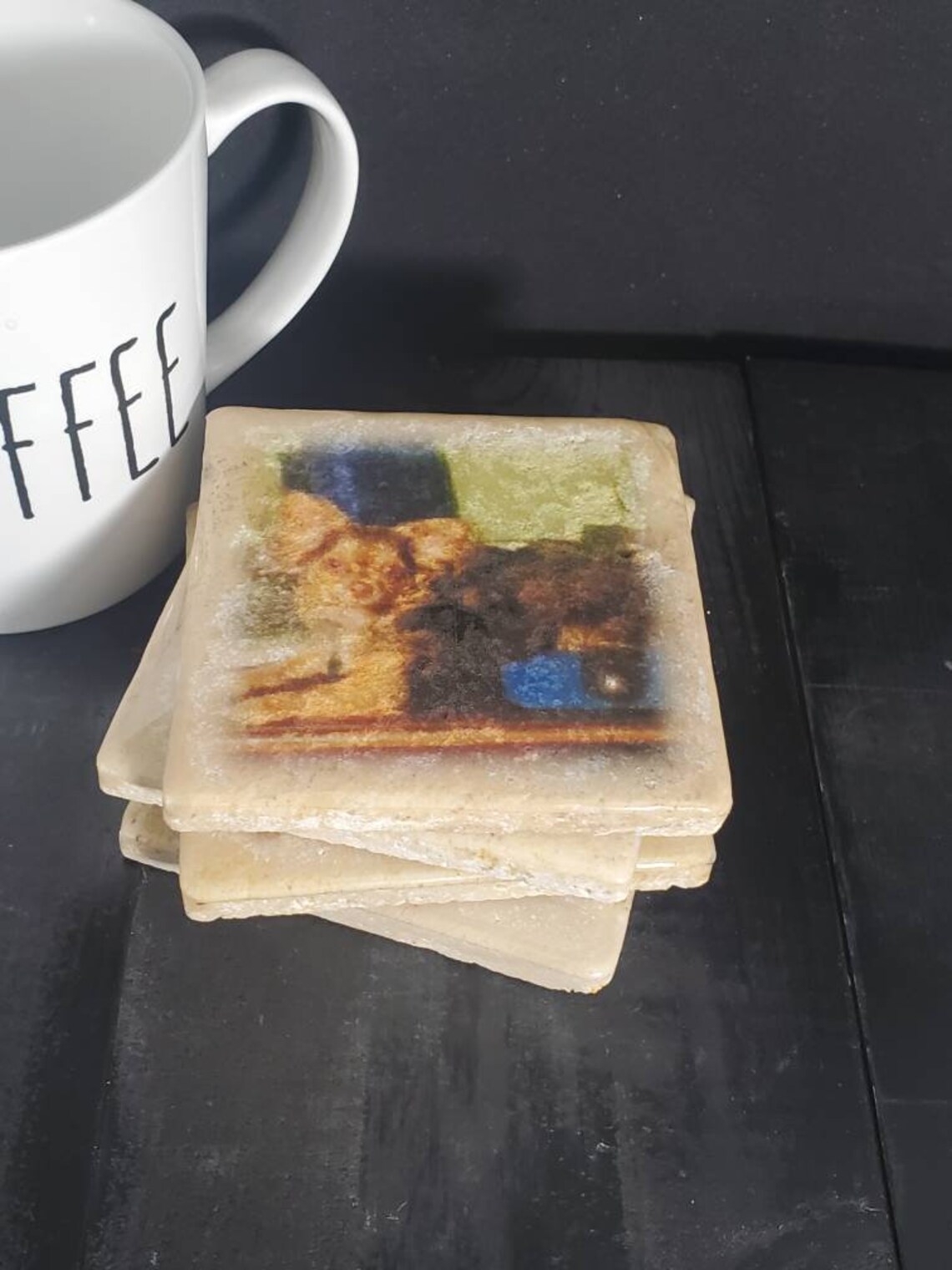 Stone Coasters With Photo Set of 4 Custom Picture Coasters. - Etsy